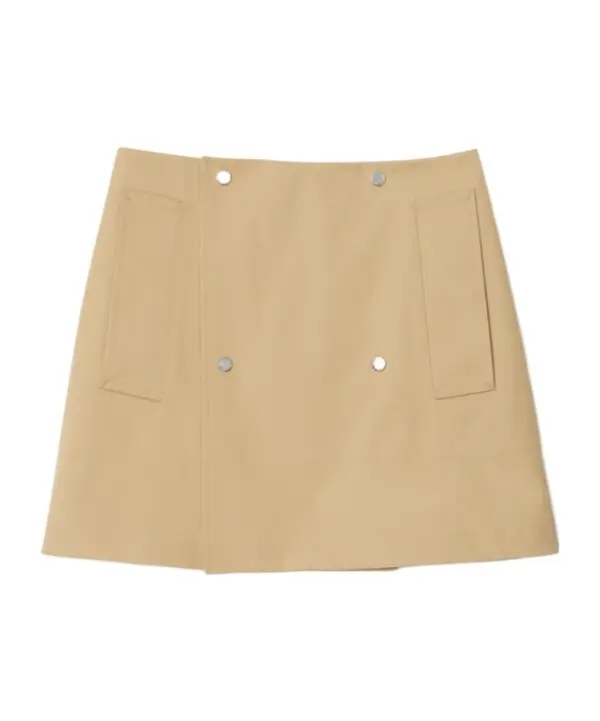 Burberry A-line Technical Trench Mini Skirt - Flax