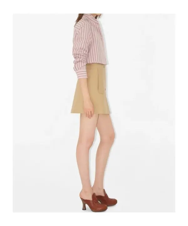 Burberry A-line Technical Trench Mini Skirt - Flax