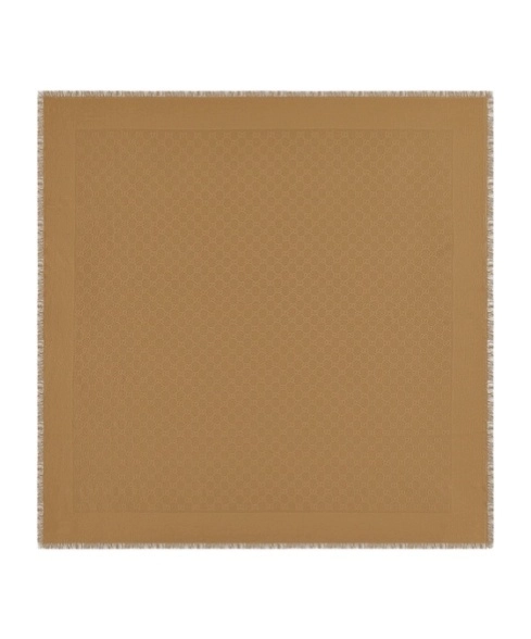 Gucci Logo Jacquard Square Scarf - Beige