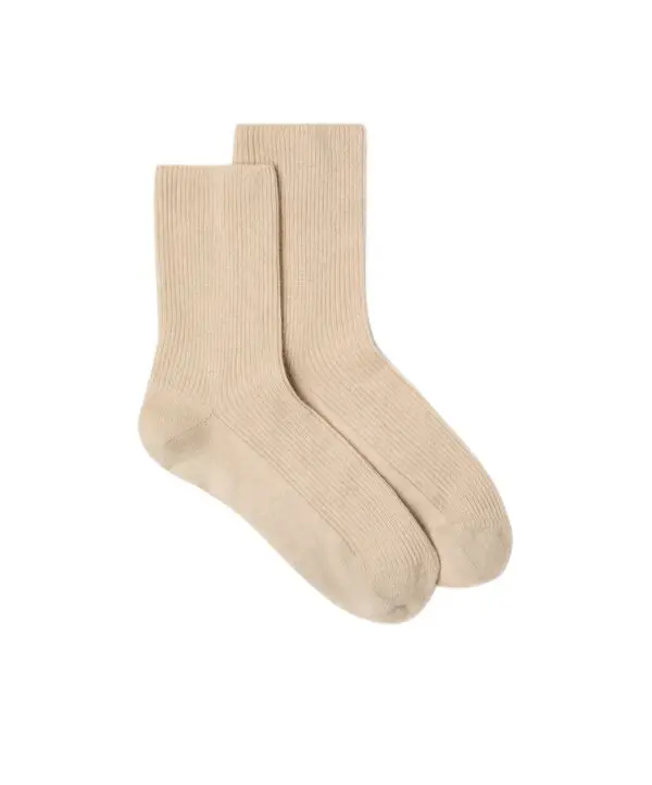 Loro Piana Baby Cashmere Ribbed Socks - Natural Color Mixing