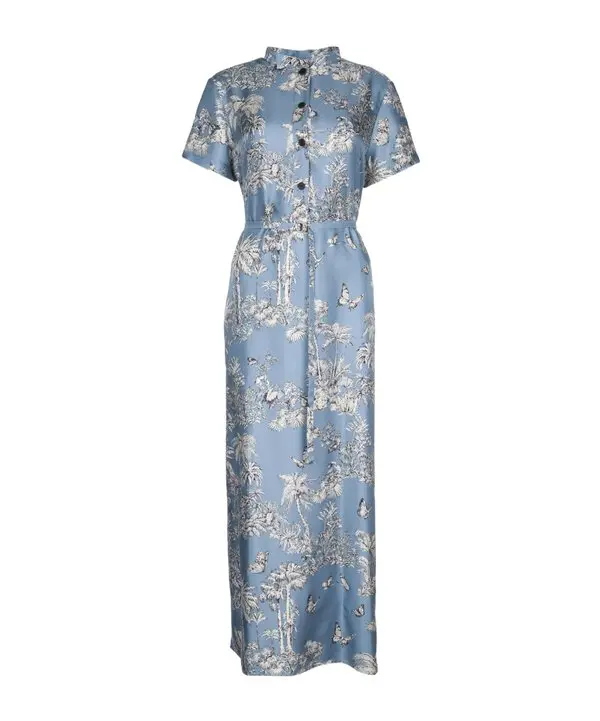 Dior Riviera Printed Short-sleeve Shirtdress - Grey