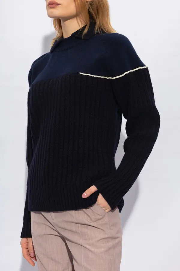 Victoria Beckham Chain Stitch Detail Wool Jumper