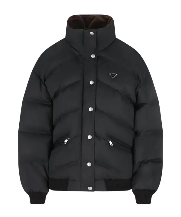 Prada Triangle Logo Button-up Jacket