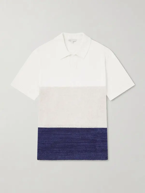 Onia Linen, Silk And Cotton-blend Polo Shirt - Neutrals