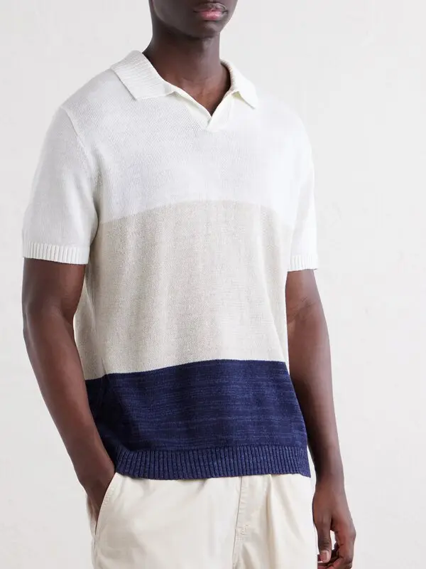 Onia Linen, Silk And Cotton-blend Polo Shirt