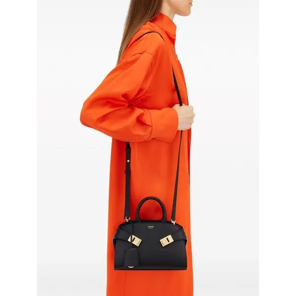 FERRAGAMO Gancio Buckle Mini Tote Bag - Black