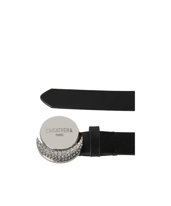 CRISATHENA Adjustable Belt With Embellished Logo Detail
