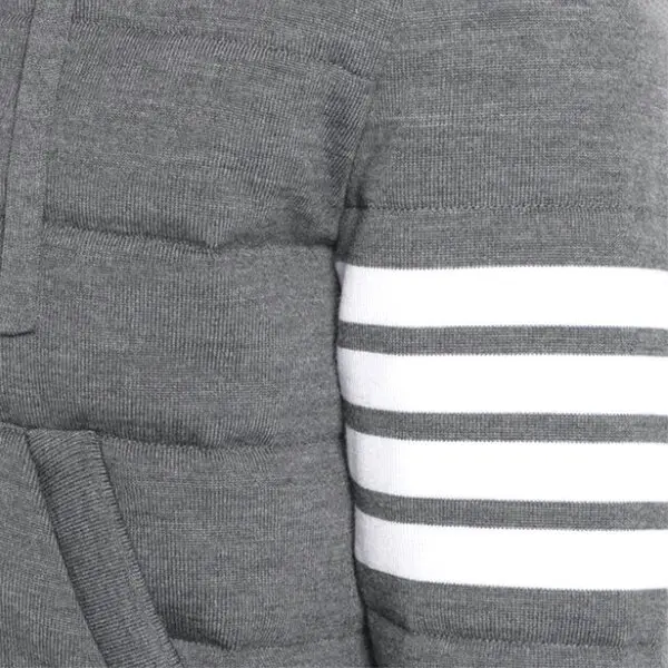 Thom Browne Striped Hooded Jacket - Medium Gray