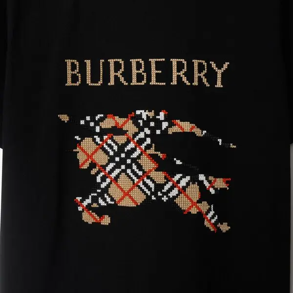 Burberry Embroidered Logo Check T-shirt - Black