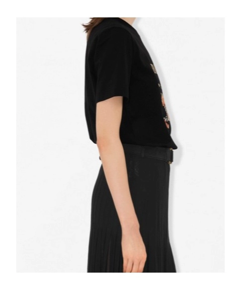 Burberry Embroidered Logo Check T-shirt - Black