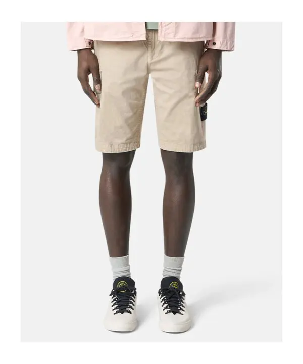 Stone Island Slim Fit Cargo Bermuda Shorts - Desert