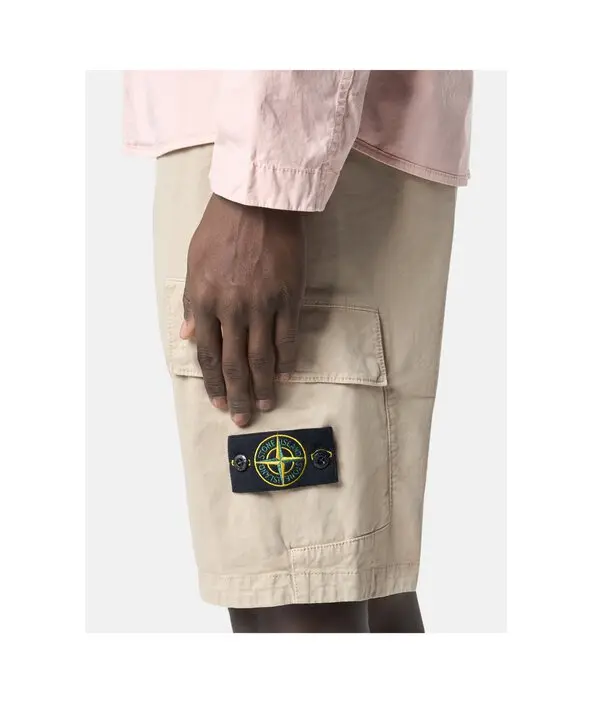 Stone Island Slim Fit Cargo Bermuda Shorts - Desert