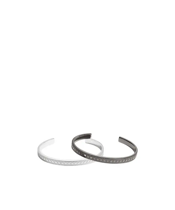 Dior Cannage Bangle Set - Gray