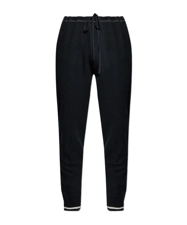 MAISON MARGIELA Wool Trousers With Drawstring Waist - Black