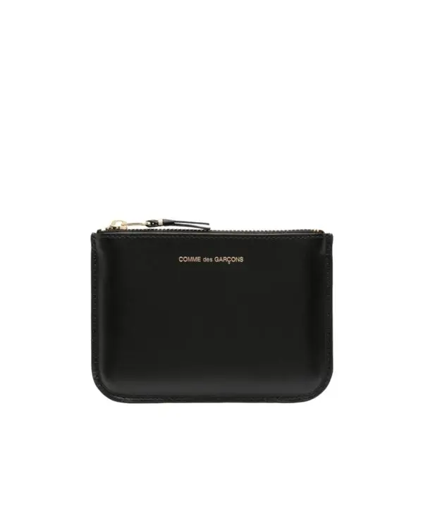 Comme Des Garçons Logo-stamp Leather Coin Purse - Black