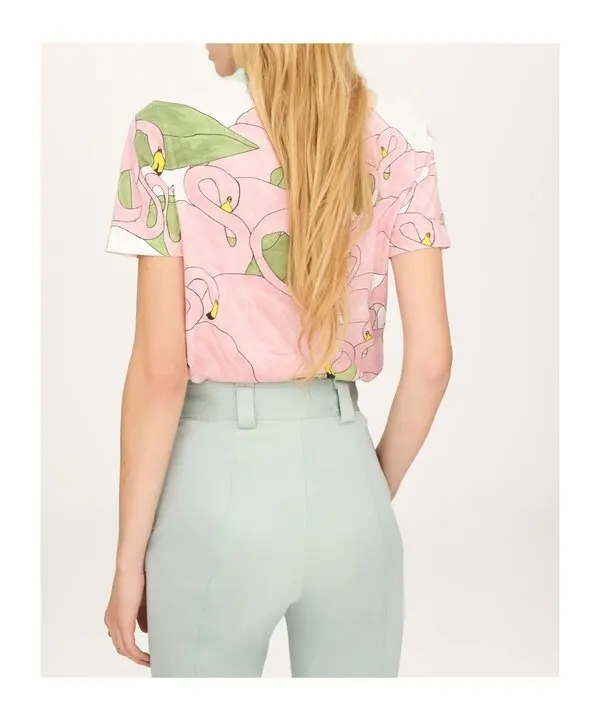 Chloé Flamingo Print T-shirt - Nude