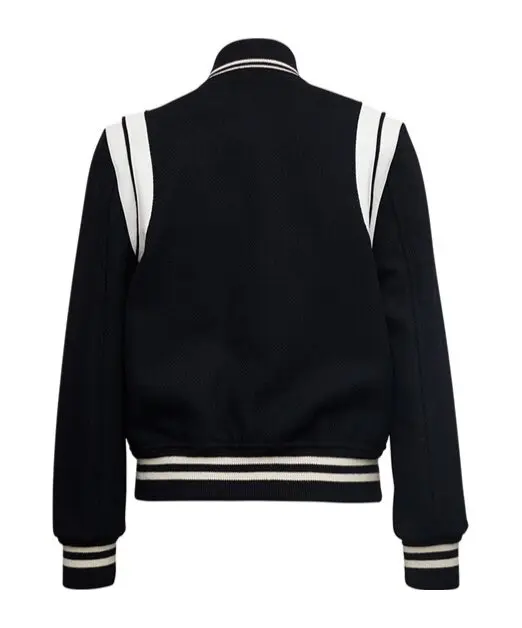 Saint Laurent Varsity Bomber Jacket - Black