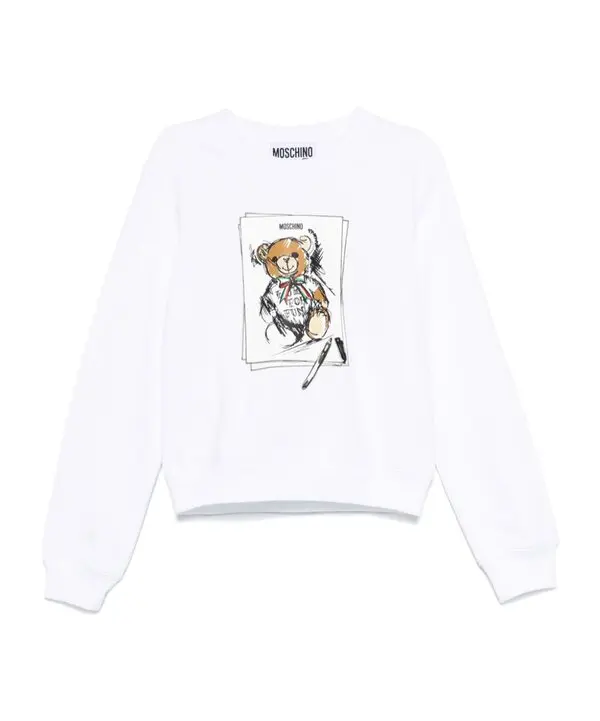 Moschino Teddy Bear Print Sweatshirt - White