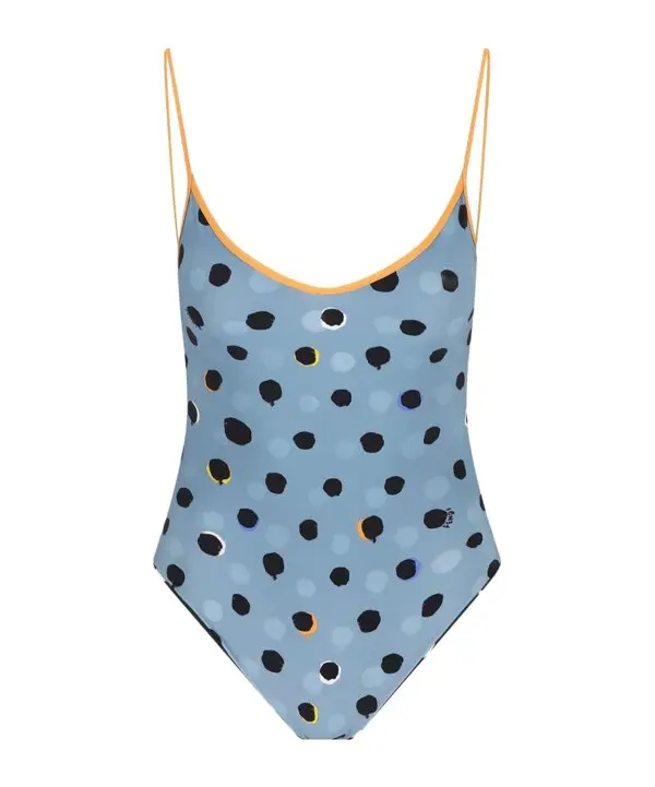 Fendi Polka Dot One-piece Swimsuit - Blue
