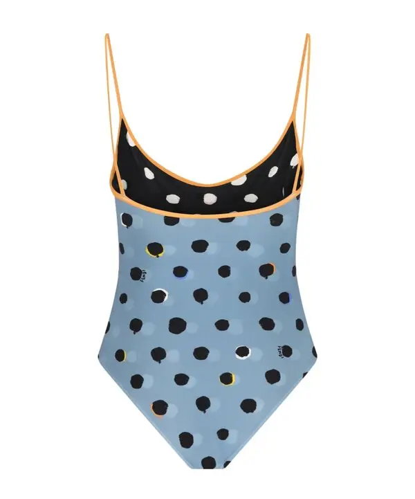 Fendi Polka Dot One-piece Swimsuit - Blue