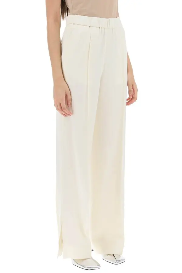 JIL SANDER Wide-leg Trousers With Elastic Waist - Nude