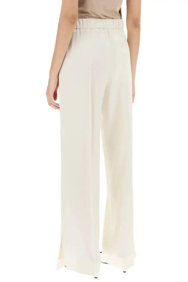 JIL SANDER Wide-leg Trousers With Elastic Waist - Nude