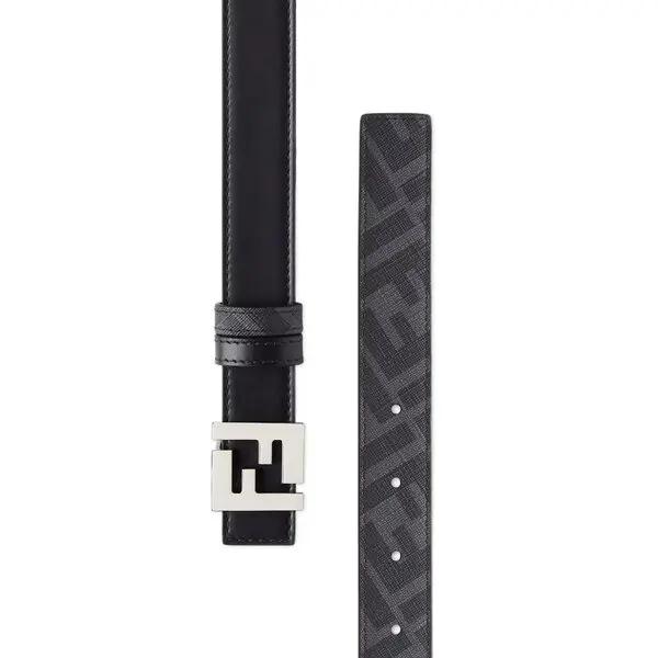 Fendi Squared Ff Reversible Belt - Black