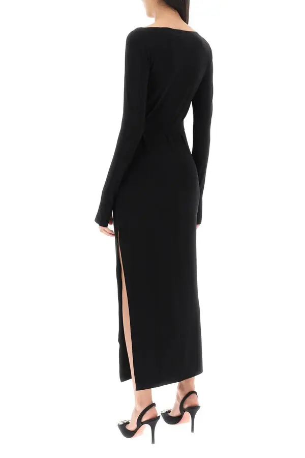 Norma Kamali Belted Long Sleeve Dress