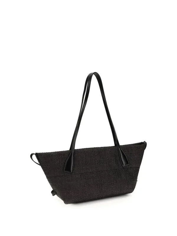 Balmain Logo Embroidered Small Track Tote Bag - Black