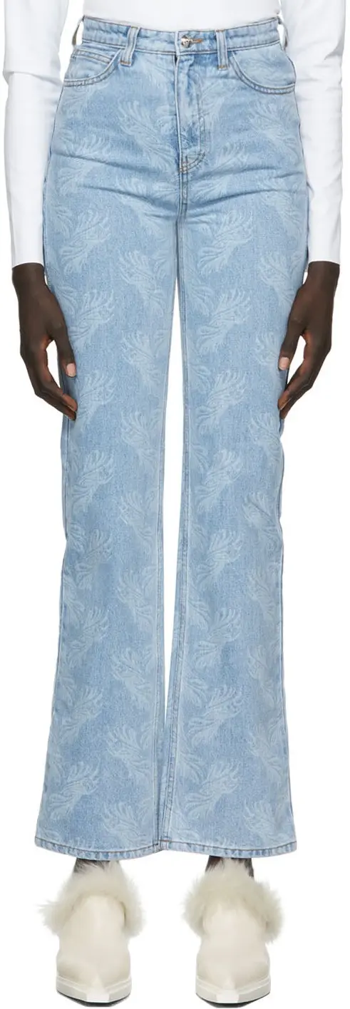 We11Done Paisley Print Jeans - Blue