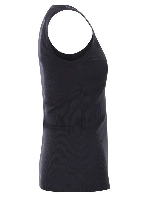 Brunello Cucinelli Ribbed Tank Top With Shiny Trim - Blue