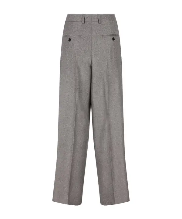 Celine Pleated Cashmere Flannel Trousers