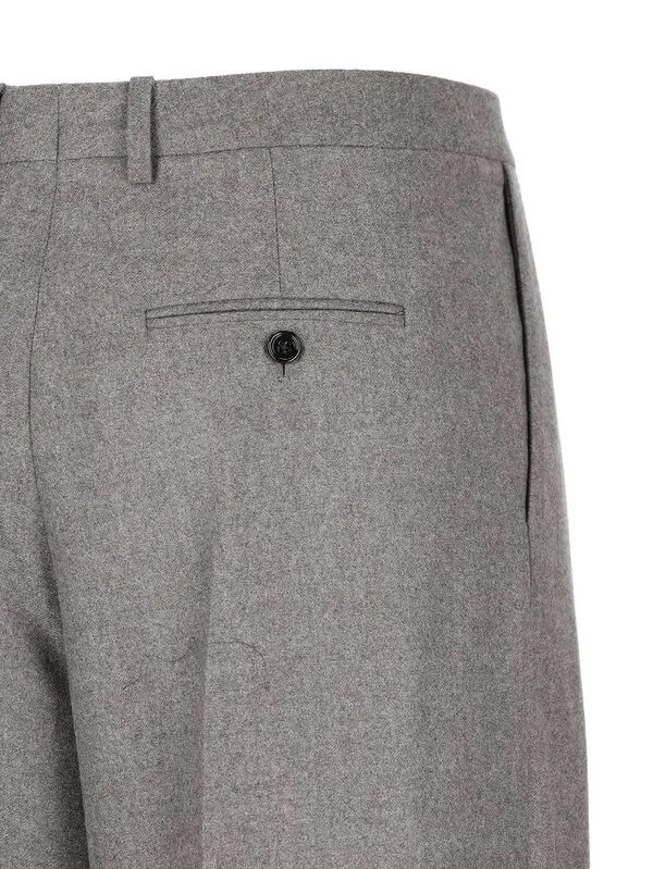 Celine Pleated Cashmere Flannel Trousers