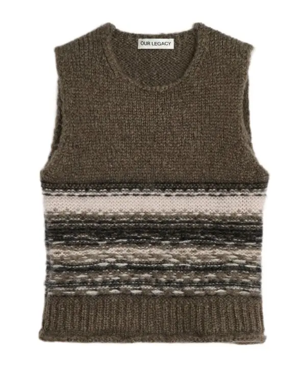 Our Legacy Sleeveless Striped Knit Vest - No