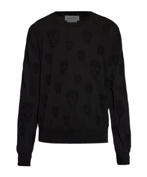 Alexander McQueen Skull Motif Crewneck Jumper - Black