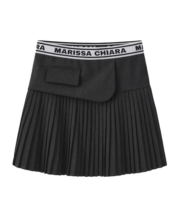 Marissa Chiara Pleated Skirt With Logo Waistband