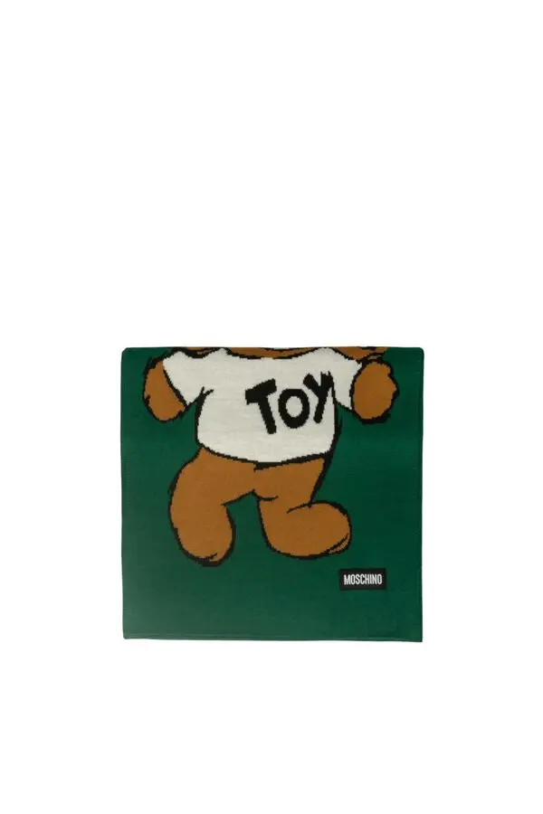 Moschino Teddy Bear Pattern Scarf - Green