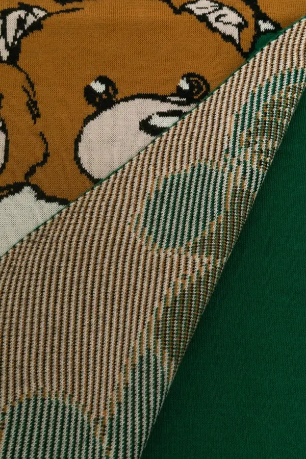 Moschino Teddy Bear Pattern Scarf - Green