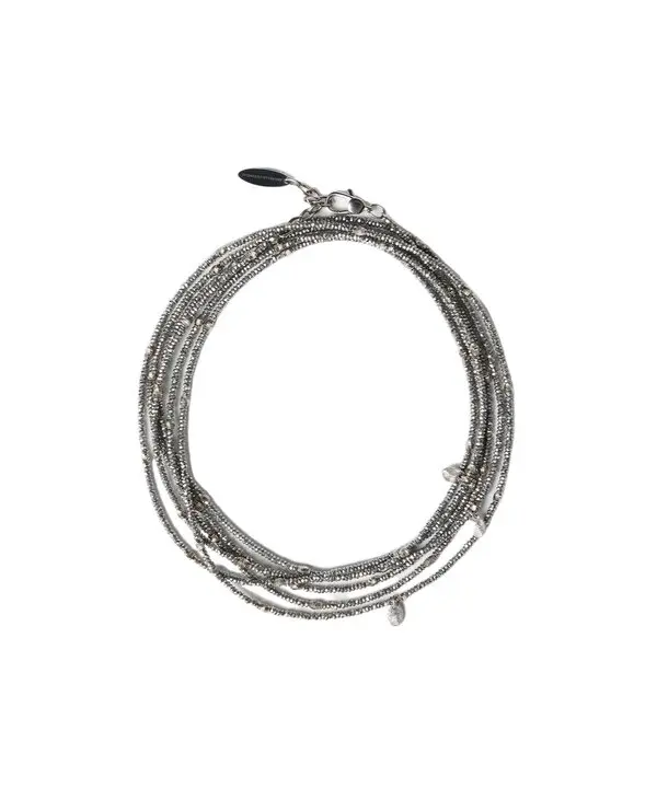 Brunello Cucinelli Beaded Wrap Bracelet - Grey