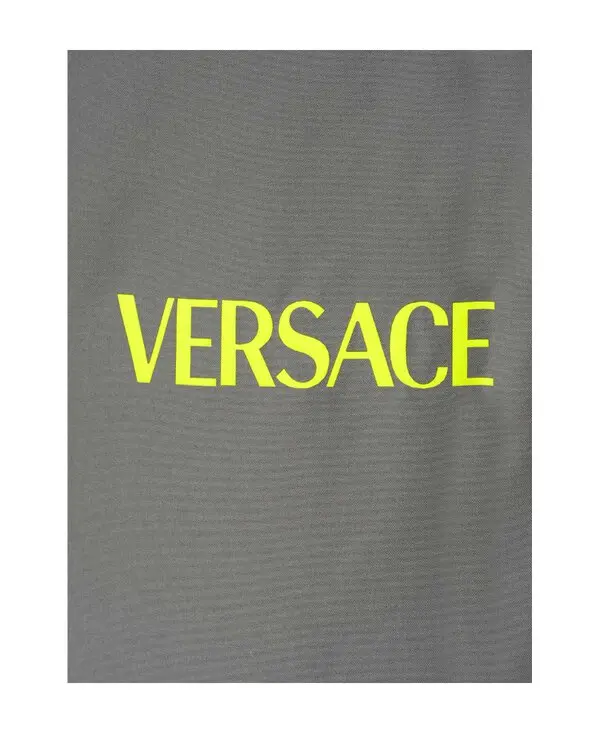 Versace Logo Printed Half-zip Hooded Jacket