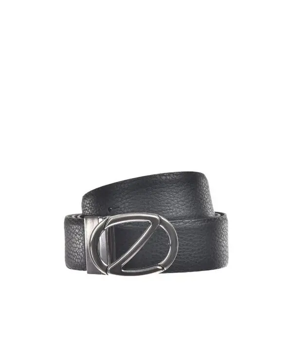 Zegna Logo Belt - Black