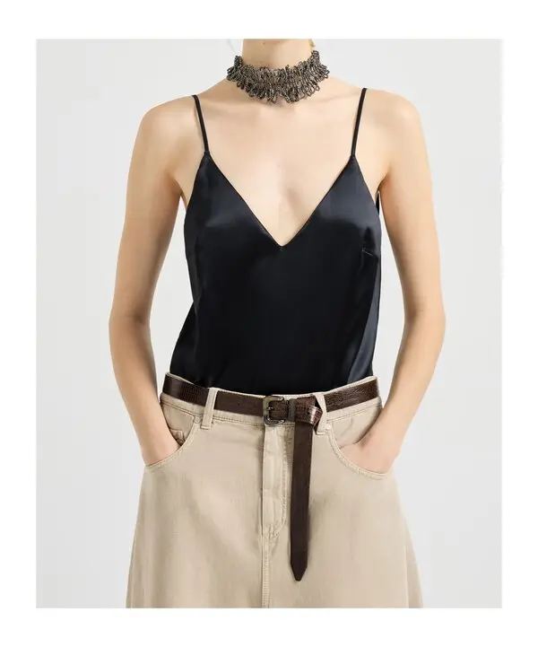 Brunello Cucinelli V-neck Sleeveless Top - Black