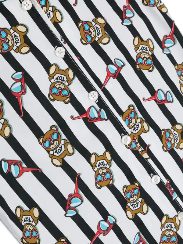 Moschino Teddy Bear-print Striped Shirt Dress