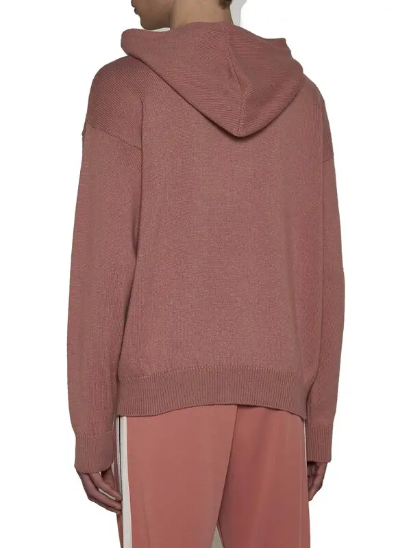 Palm Angels Monogram Embroidered Knitted Hoodie