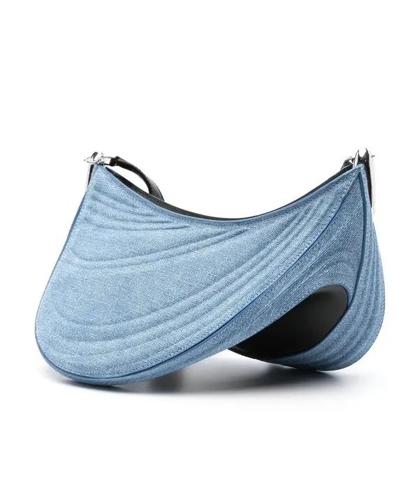 MUGLER Denim Shoulder Bag - Blue