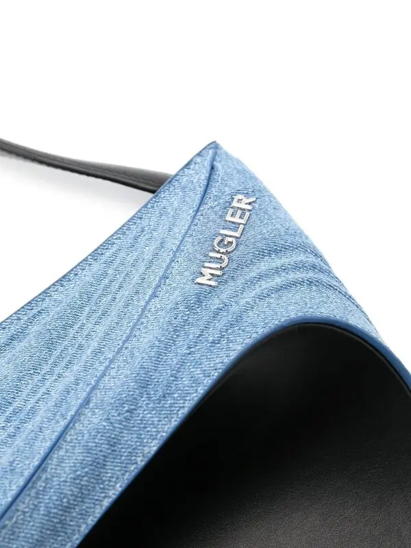 MUGLER Denim Shoulder Bag - Blue