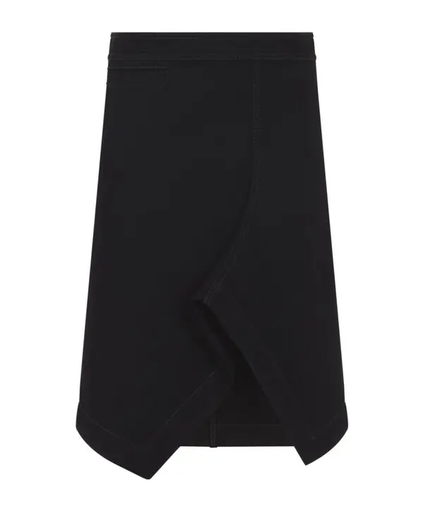 LEMAIRE Asymmetric Panelled Midi Skirt - Black