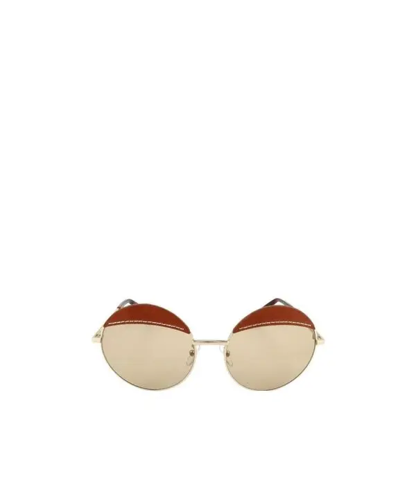Loewe Round Frame Logo Sunglasses - Nude