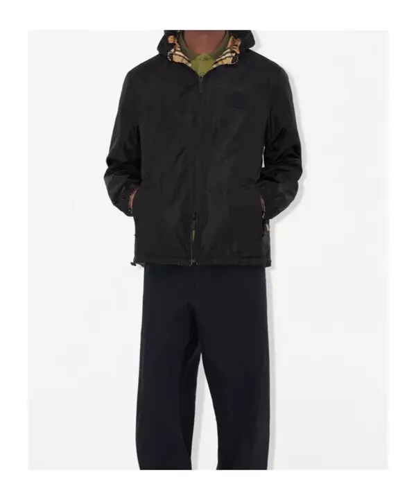 Burberry Checked Reversible Zip-up Hooded Jacket