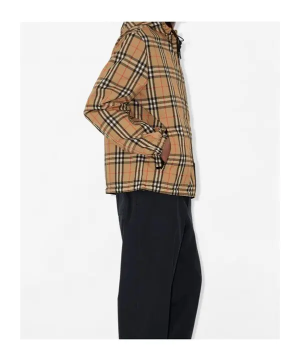 Burberry Checked Reversible Zip-up Hooded Jacket